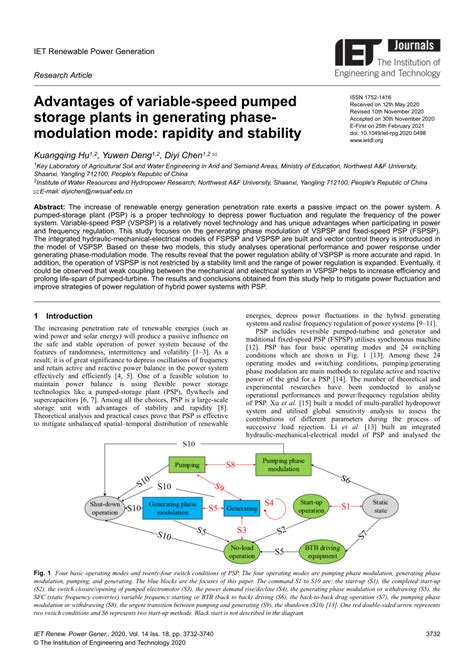 Advantages Of Variable Speed Pumped Storage Plants In Generating Phase Modulation Mode Rapidity
