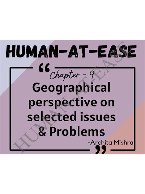 Chapter 9 Geographical Perspective On Selected Issues And Problems Pdf