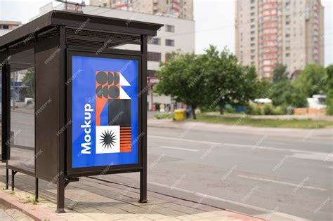 도시 버스 정류장 모형 프리미엄 Psd 파일