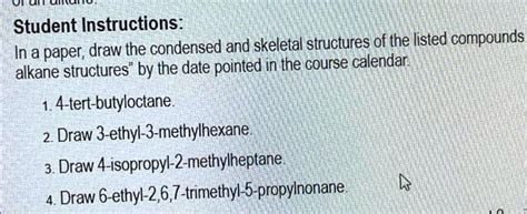 Solved Draw The Condensed And Skeletal Structures Of The Listed Compounds 1 4 Tert
