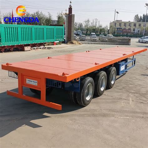 China 3 Axle 53 Foot Flatbed Semi Trailer Manufacturers And Factory Price Sinotruck