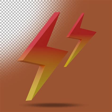 Premium Psd 3d Thunder Three Dimensional Render Illustration