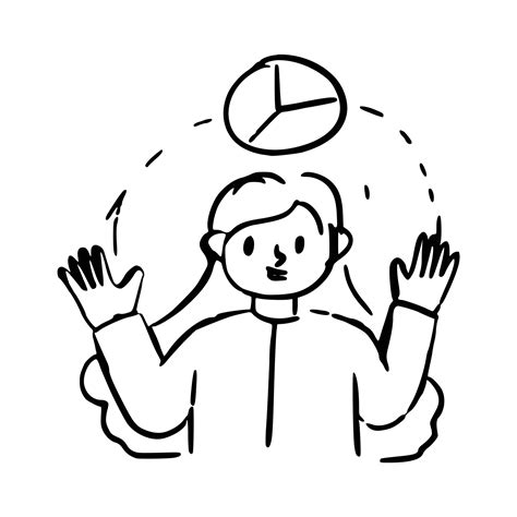 Doodle Girl With Pie Chart Diagram 42900772 Vector Art At Vecteezy