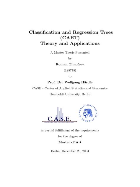 classification and regression trees theory and applications pdf errors and residuals