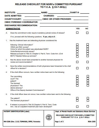 FREE 33 Release Checklist Samples In PDF MS Word