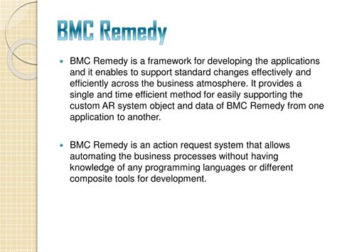 ppt bmc remedy training bmc remedy itsm online training powerpoint