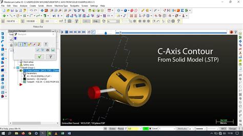 Mastercam X5 Lathe C Axis Contour From Solid Model Stp Youtube