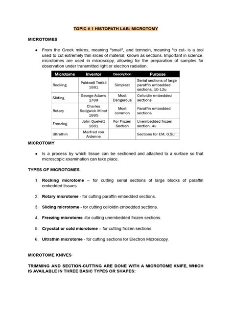 Histopath Lab Reviewer Pdf Materials Tools