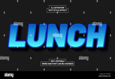 Lunch Text Style Effect Stock Vector Image And Art Alamy