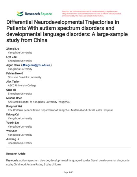 Pdf Differential Neurodevelopmental Trajectories In Patients With Autism Spectrum Disorders
