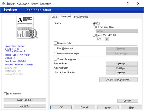 Configure The Default Printer Settings Windows