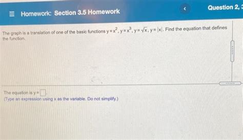 Solved Question 2 3 Homework Section 3 5 Homework The Graph