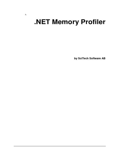 Net Memory Profiler Pdf Web Server Internet And Web