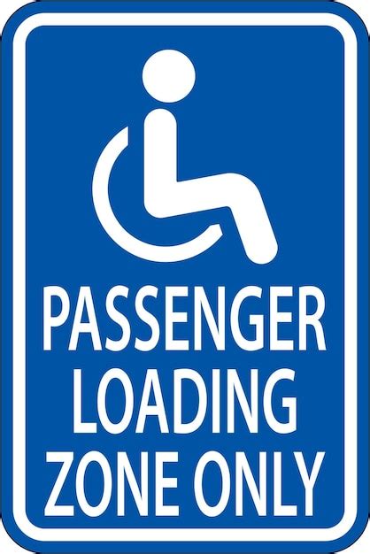 Premium Vector Passenger Loading Zone Sign On White Background