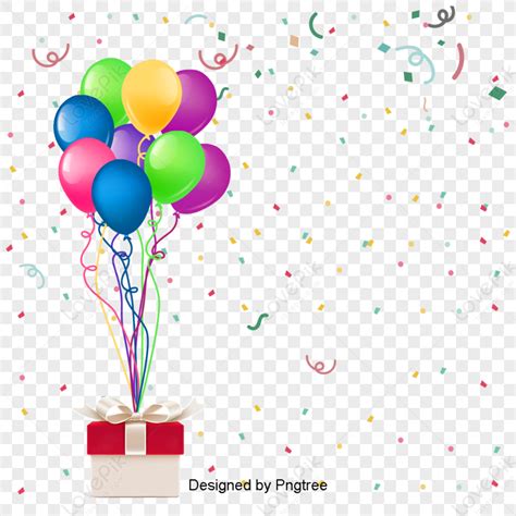 판타지 아름다운 색 화려한 생일 파티 풍선 실크놀라다배너 Png 일러스트 무료 다운로드 Lovepik