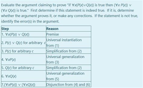 Solved Evaluate The Argument Claiming To Prove If Vxpx