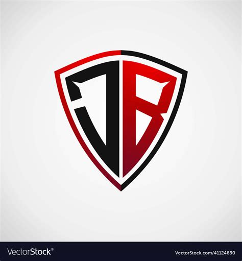 J B Initials Shield Logo Designs Modern Templates Vector Image