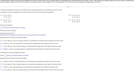 Solved A Perform A Hypothesis Test Using Alpha005