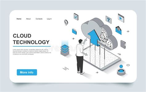 Cloud Technology Concept In 3d Isometric Stock Vector Illustration Of Conceptual Concept