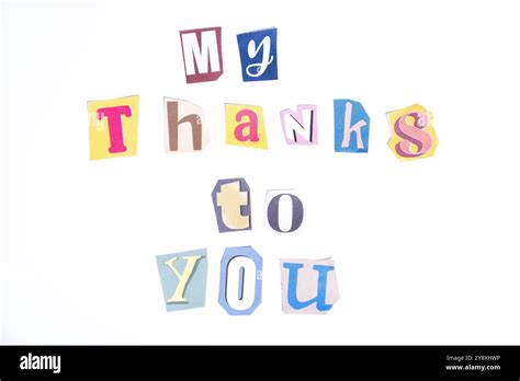 Thank You Symbol Fun Cut Out Newspaper Style Typescript With Words My