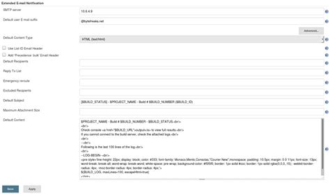 Jenkins Extended E Mail Notification