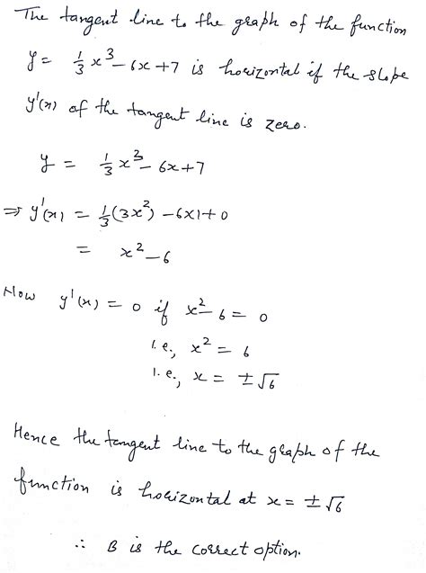 Solved Find All Values Of X If Any Where The Tangent Line To The Graph Course Hero