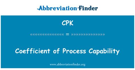 Cpk Signifie Coefficient De Capabilité De Procédé Coefficient Of Process Capability