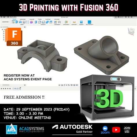 3d Printing With Autodesk Fusion 360 Acad Systems Autodesk Gold Partner Training