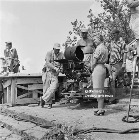 American Actress And Singer Mitzi Gaynor With The Film Crew On The
