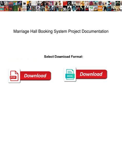 marriage hall booking system project documentation pdf