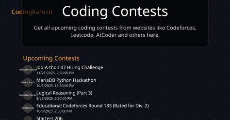 All Coding Contests Codingkaro All Coding Contests Codingkaro