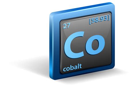 Cobalt Chemical Element Chemical Symbol With Atomic Number And Atomic Mass 1845877 Vector Art