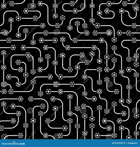 Electronic Circuit Board Seamless Pattern Stock Vector Illustration Of Internet Chip 36743272