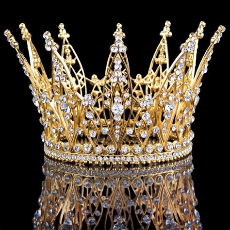 New Elegant Design Clear Crystal Queen Crown Pageant Wedding Bridal