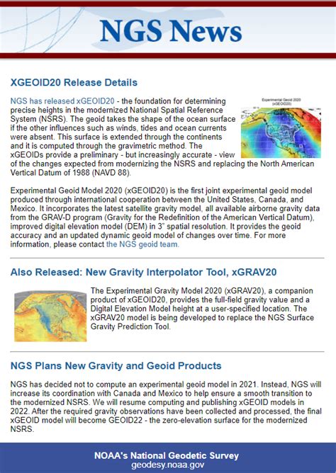 Ngs Releases Annual Experimental Geoid Models And Gravity Interpolation