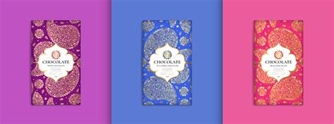 추상적인 스타일의 초콜릿 바 포장 디자인의 다채로운 세트 장식 요소와 벡터 고급 템플릿 배경 과 벽지에 사용할 수 있습니다 음식과 음료 패키지 유형에 적합합니다 0명에 대한