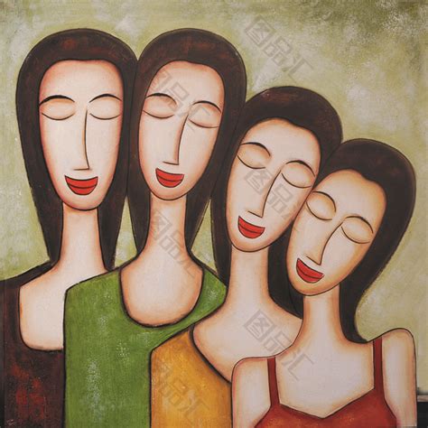 抽象手绘女人无框画 图品汇