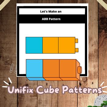 Unifix Cube Patterns Snap Cubes Activities 72 Cards AB ABC AAB ABB ABCD AABB