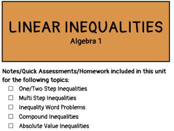 Inequalities Unit Algebra By You Can T Divide Us TPT