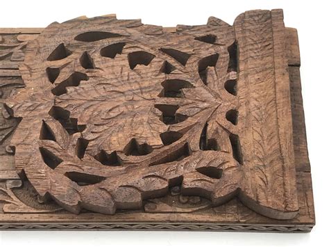 Antique Antique Indian Carved Wood Sliding Book Shelf Antiques Arena