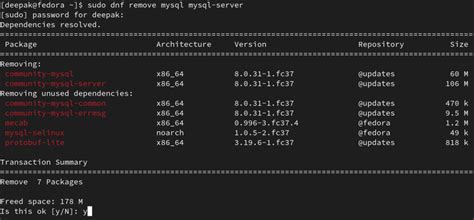 how to install mysql on fedora geeksforgeeks