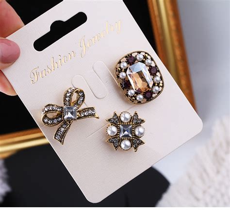 Badu Bg Cindy Xiang Винтидж 3 бр компл Игли с перли и кристали Брошка за жени и мъже Кристални