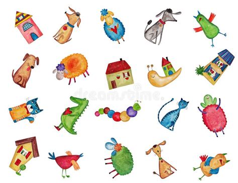 Set Of Decorative Elements Stock Illustration Illustration Of Happy 34650302