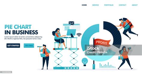 비즈니스 보고서의 원형 차트입니다 회사 이익 보고서 사람들은 원형 차트를 돌아다닐 수 있습니다 기업 발전에 대한 이익 스마트 비즈니스 운영 웹 사이트 모바일 앱 포스터에