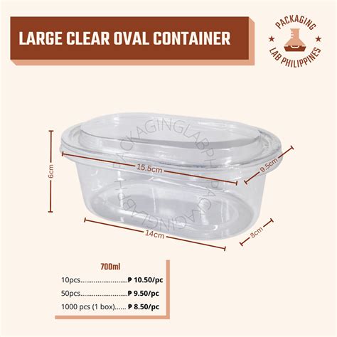 700ml Clear Oval Container Packaging Lab Philippines