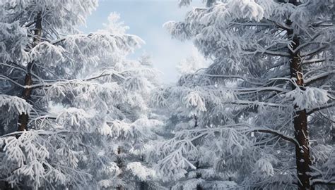 Snow Clinging To The Branches Of Pine Trees Stock Illustration