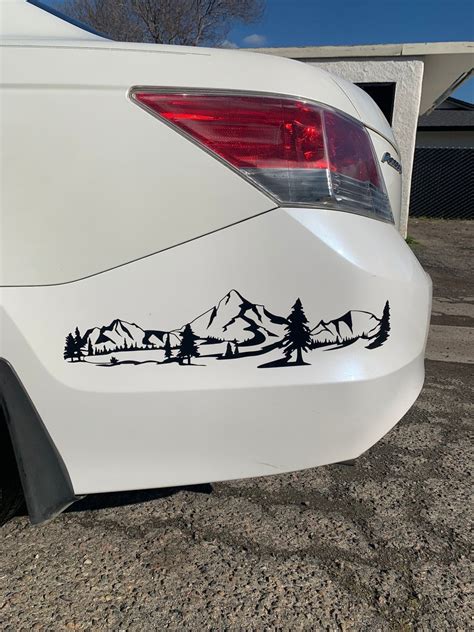 Mountain And Trees Large Decal For Car Mountain Range Outdoor Decal Off Road Lifestyle Car Decal
