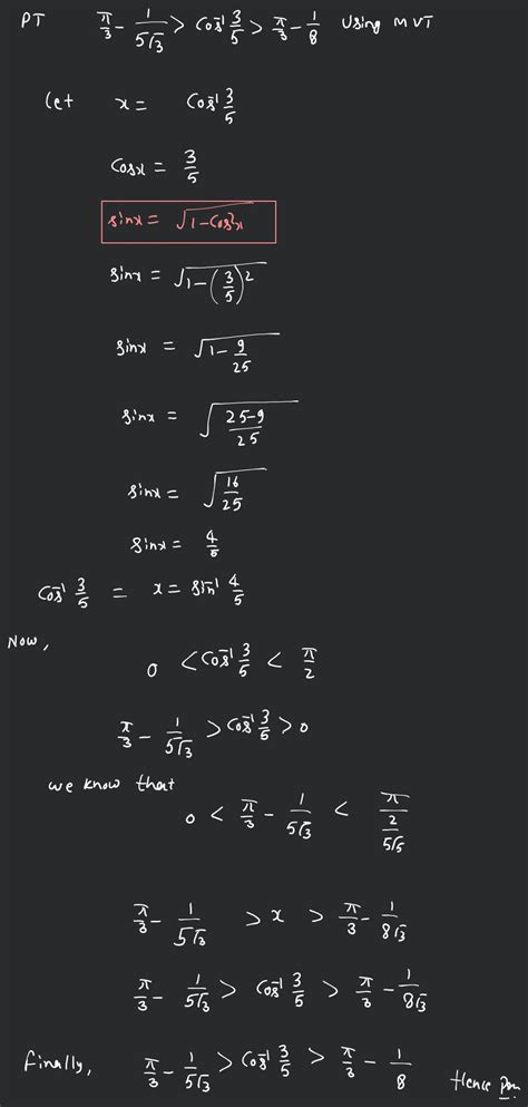 prove that 3π −53 1 cos−153 3π −81 using lagrange s mean value theorem