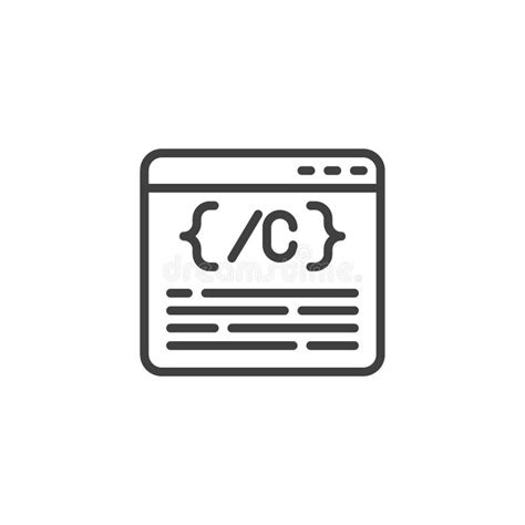 Programming Coding Line Icon Stock Vector Illustration Of Online