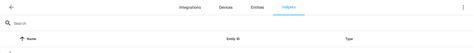 menu is missing on the helper page integrations devices entities are